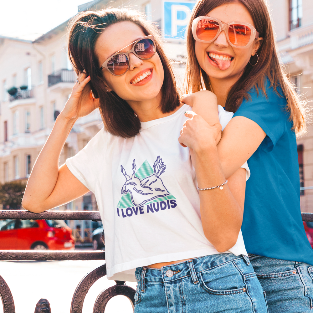 I LOVE NUDIS™ Nudibranch Crop Top - White