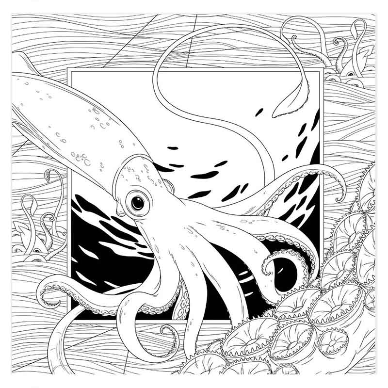 giant squid coloring pages
